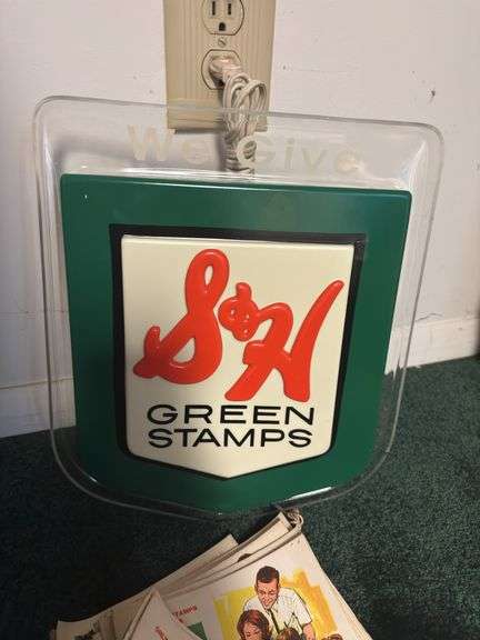 S &H Green Stamps sign and books - Auction Ohio