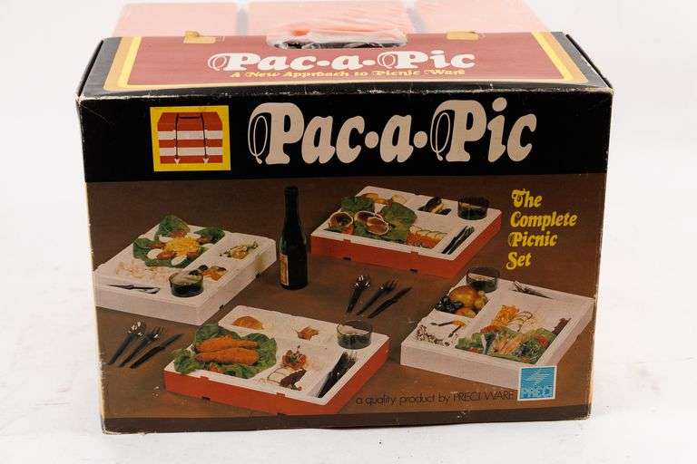 1960's Pac-a-Pic Picnic Set- From England- New in Box - Auction Ohio