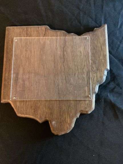 Ohio-Shaped Wooden Plaque with Acrylic Cover - Auction Ohio