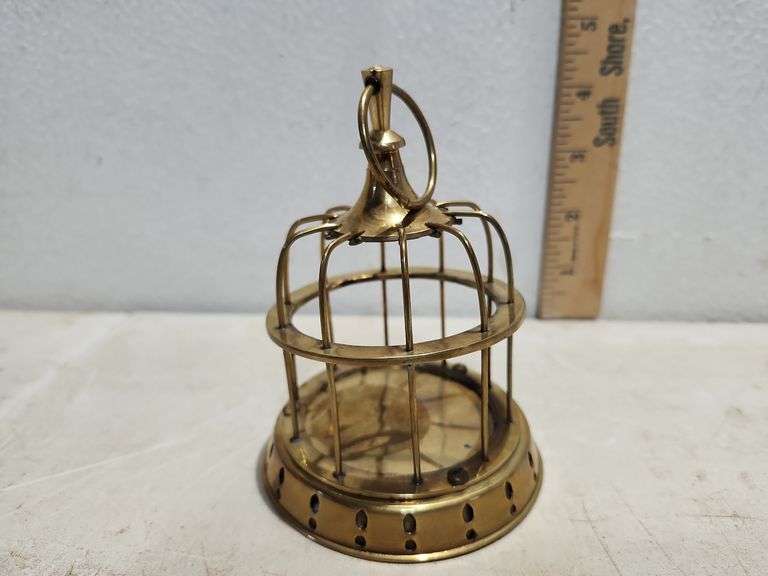 Solid Brass Miniature Bird Cages 4-3/8'' Tall Made In India - Auction Ohio