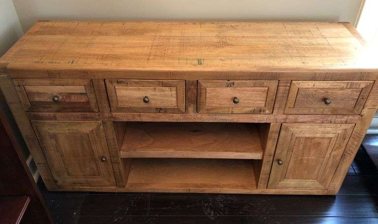 Rustic Media Console Cabinet - Auction Ohio