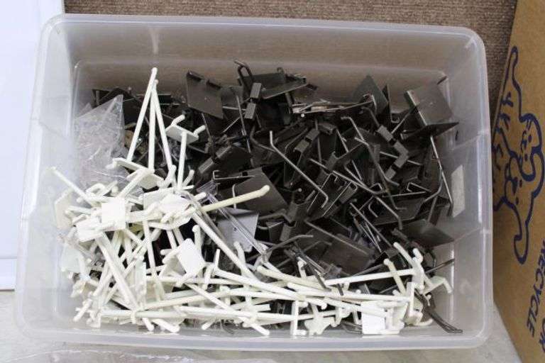 Assorted Display Hook and Fastener Hardware in Boxes and Bins - Auction ...