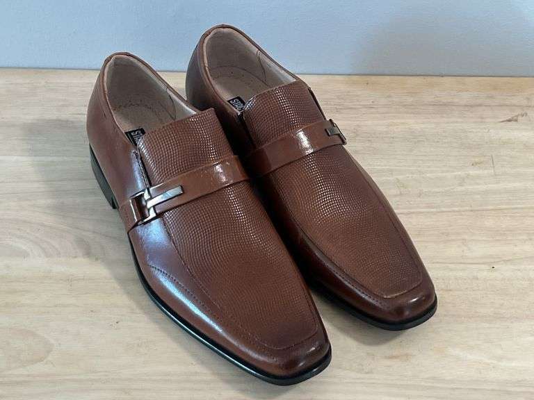 Stacy Adams Men's Beau Bit Perforated Leather Loafer, Cognac - Size 8 ...