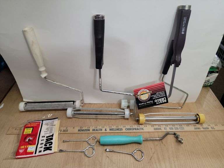 Assorted Paint Roller Handles, Can Openers & Tack Cloth - Auction Ohio