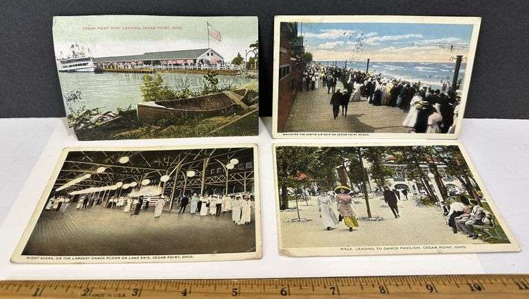 Antique 1915 Cedar Point Colorized Postcards - Auction Ohio
