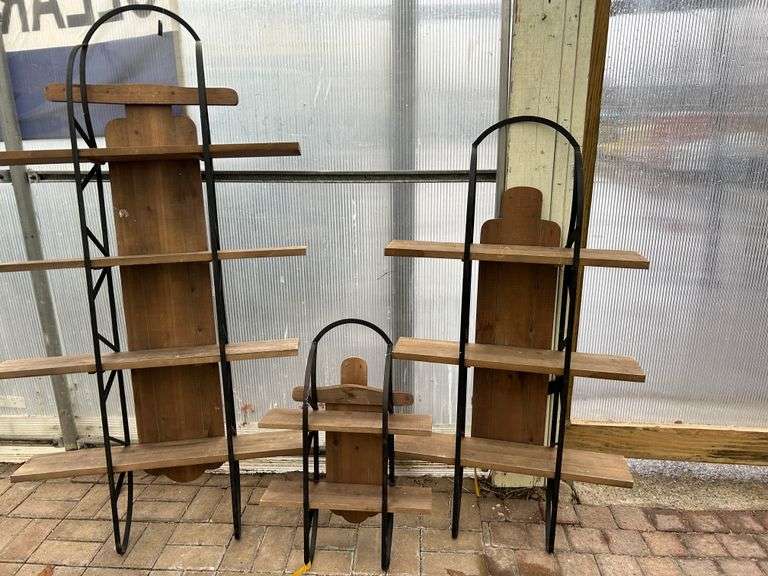 Lot of Wooden Sled Decorative Shelves - Auction Ohio
