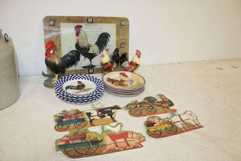 Chicken Décor, Dishware & Animal Cart Prints - Auction Ohio