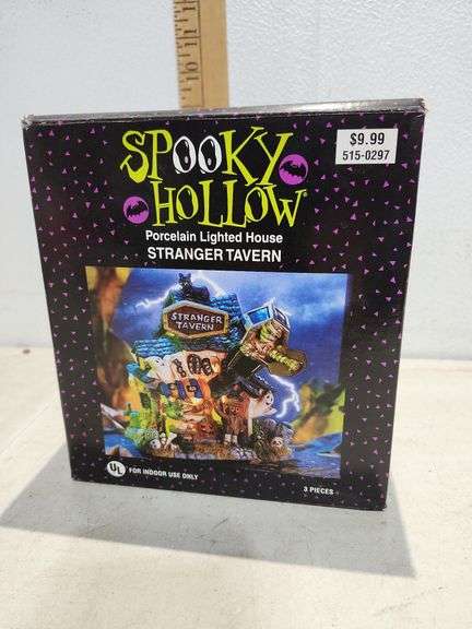 Spooky Hollow Porcelain Lighted House Strange Tavern - Auction Ohio