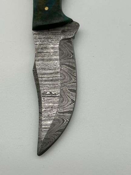 New MHS Cutlery Handcrafted Damascus Steel Knife with Leather Sheath ...