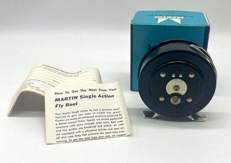 VTG Martin Fly Reel With Box and Papers - Auction Ohio