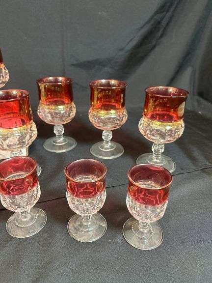 Ruby Flash Stemware Auction Ohio