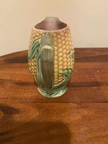 Antique Majolica corn pitcher - Auction Ohio