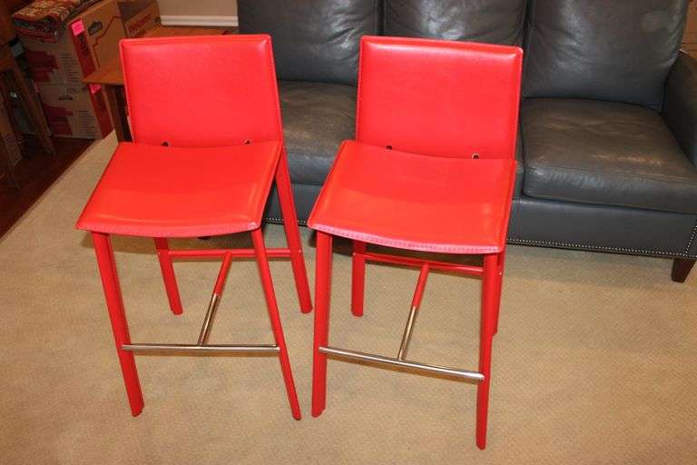 Modern Red Counter Stools - Auction Ohio
