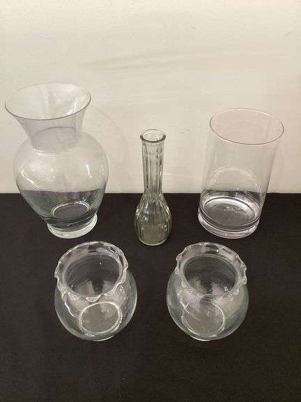 Lot of 5 Assorted Glass Vases - Auction Ohio