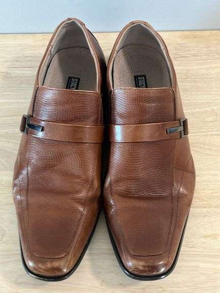 Stacy Adams Men's Beau Bit Perforated Leather Loafer, Cognac - Size 11W ...