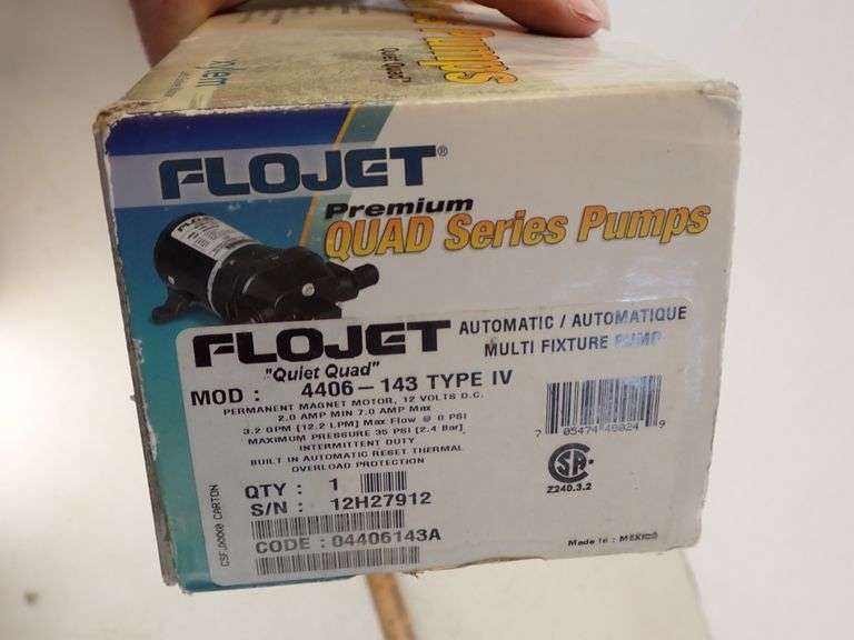 FloJet Premium Quat Series DC Pump 4406-143 type IV in box - Untested ...