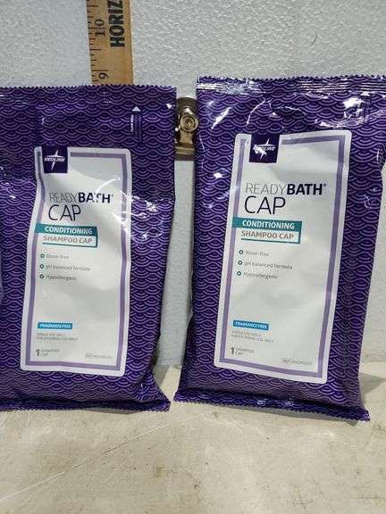 2 Medline Readybath Cap Conditioning Shampoo Caps New!! - Auction Ohio