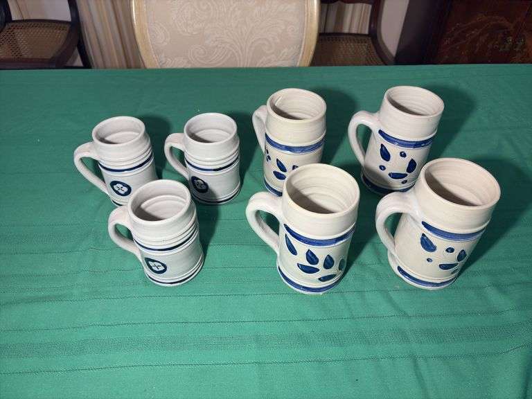 Seven Williamsburg Stoneware Mugs - Auction Ohio