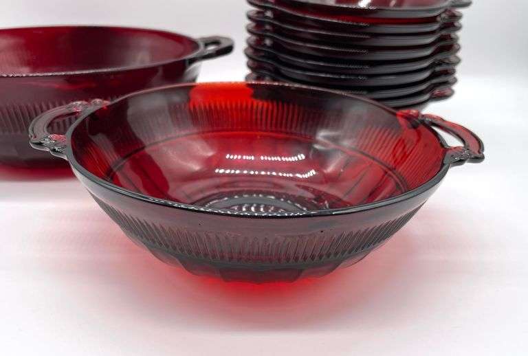 Vintage Anchor Hocking Ruby Dishes - Auction Ohio