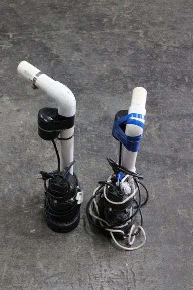 Pair of Utilitech Submersible Sump Pumps with PVC Fixtures - Auction Ohio