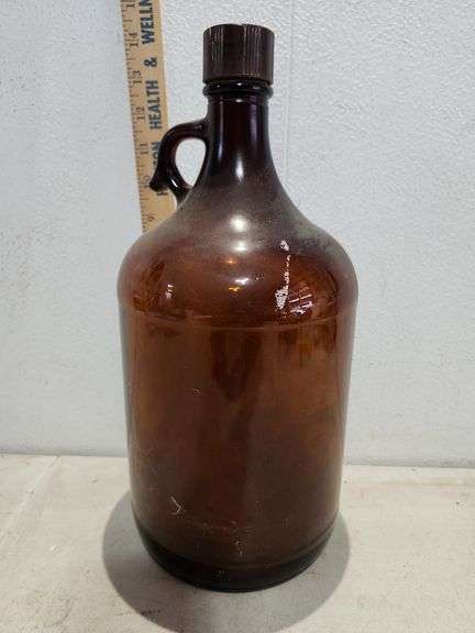 Vintage Gallon Brown Glass Chemical Jug - Auction Ohio