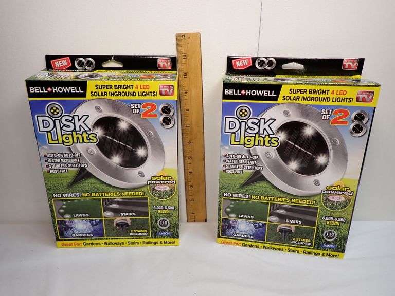 2pk of Set of 2 - (total 4) Bell Howard Solar Inground LED Disk Lights ...