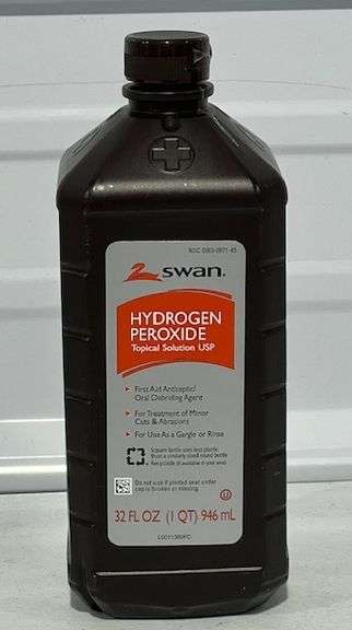 Case of 12 Bottles of Swan Hydrogen Peroxide Topical Solution - Auction ...