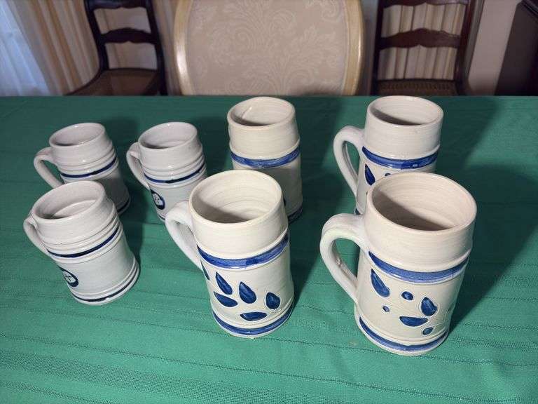 Seven Williamsburg Stoneware Mugs - Auction Ohio