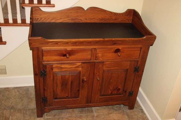 Ethan Allen Knotty Pine Dry Sink - Auction Ohio