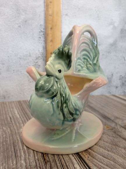Hull Pottery #53 Rooster Planter 1950s - Auction Ohio