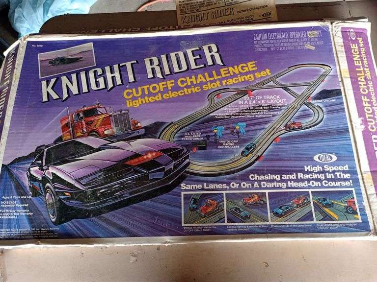 Two slot car racing sets, Knight Rider 1983 set & Trackmaster 8 Sprint ...