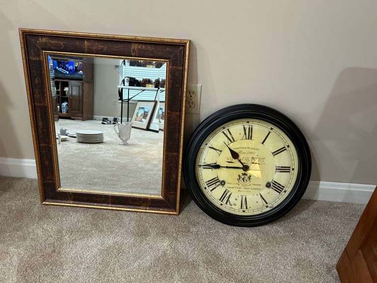 18' Wall Clock & Mirror - Auction Ohio