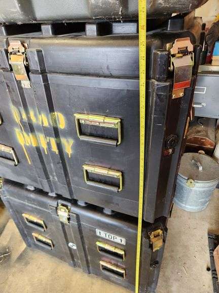 TWO MATCHING STACKING SURVIVALIST MILITARY BATTLEFIELD WATERPROOF DRY ...