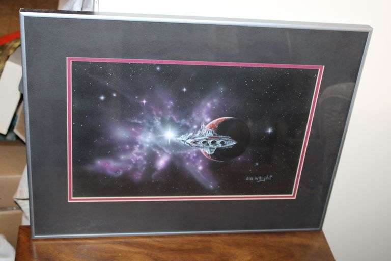 Bill Wright Spaceship Painting - Auction Ohio