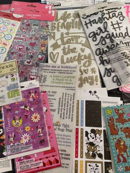 Big lot of stickers! And Letters wall art book, sticker by numbers book ...