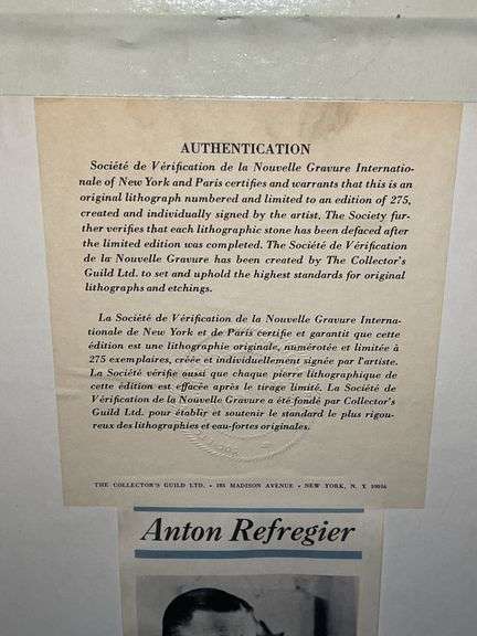 Anton Refregier Signed & Numbered Color Lithograph – “Women” – #162/275 ...
