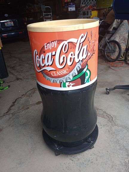 Coca-Cola rolling bottle shaped cooler - Auction Ohio