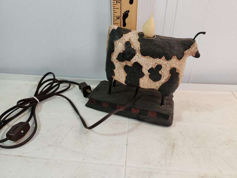 Signed David Cow Light/Lamp - Auction Ohio