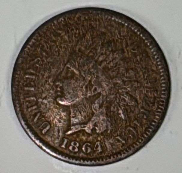 1864 Indian Head One Cent Coin - Auction Ohio