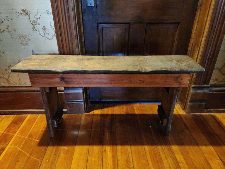 Vintage Paxton Township Hall Prepaid Bainbridge Ohio Wood Bench 40"X9.5 ...