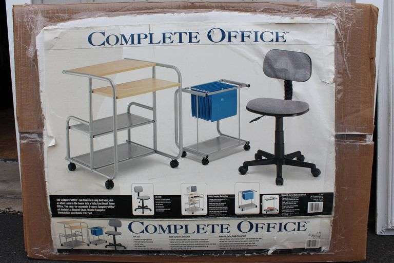 Complete Office Furniture Set with Desk, File Cart, and Chair - Auction ...