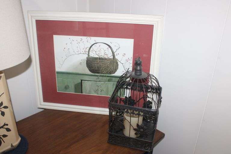 Basket Print & Ornamental Birdcage - Auction Ohio