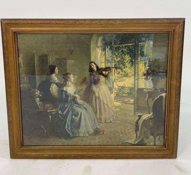 HISTORICAL PRINT OF A PARLOR SCENE. - Auction Ohio