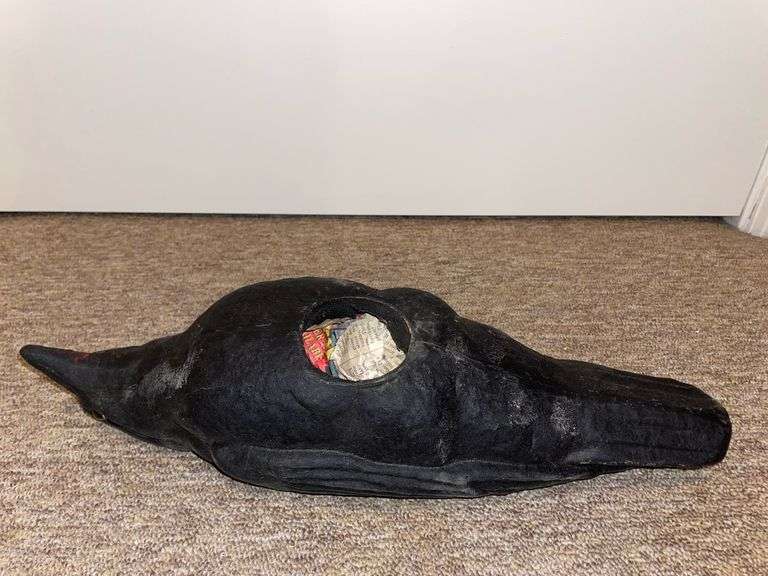 Hand-Carved Raven Decoy – 16" - Auction Ohio