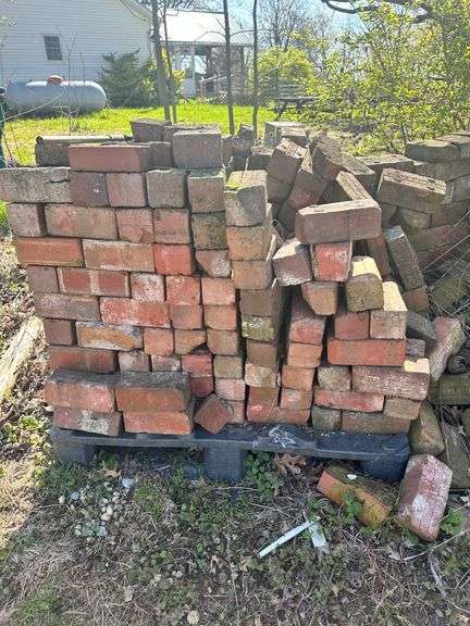 Skid Full Of Bricks Most Are Hocking Brick - Auction Ohio