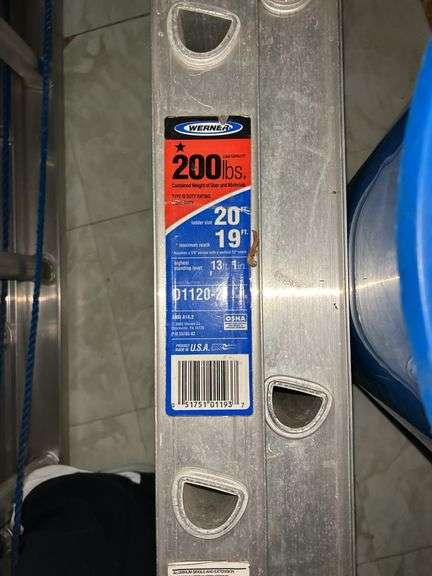 Werner Aluminum 20ft Ladder & Davidson Step ladder - Auction Ohio