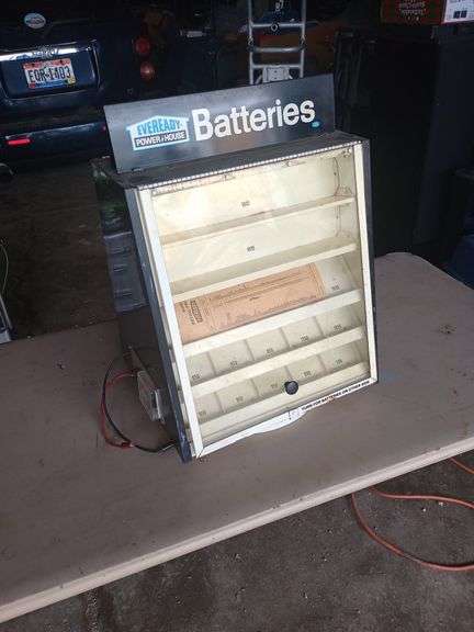 1970's Eveready battery keeper point of purchase display with tester ...