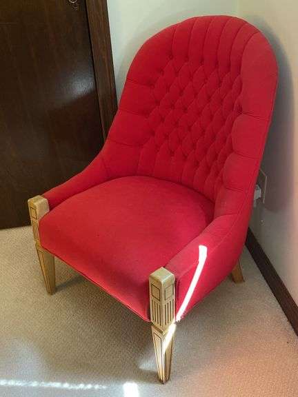 Vintage Red Arm Chair - Auction Ohio