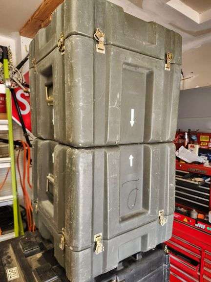 TWO MATCHING STACKING SURVIVALIST MILITARY BATTLEFIELD WATERPROOF DRY ...