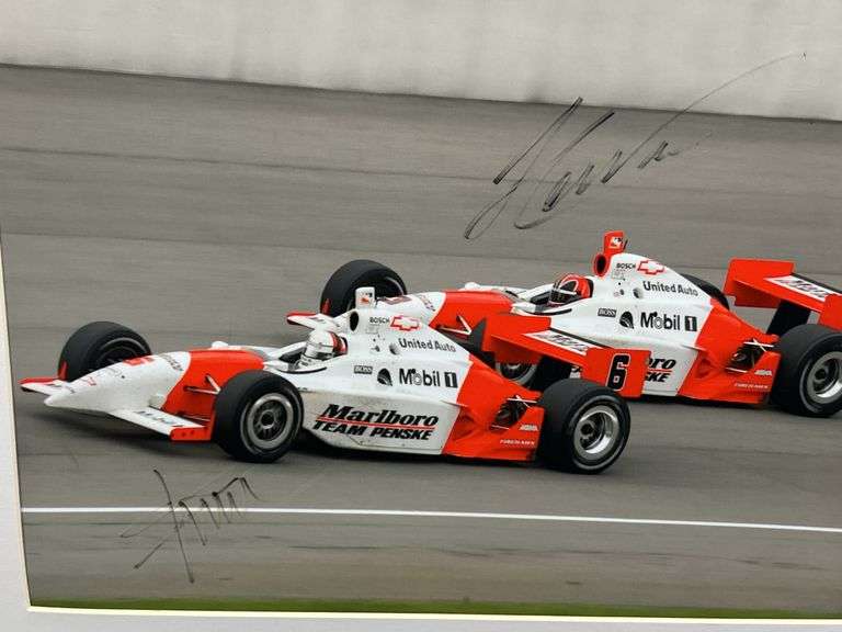 Framed Hélio Castroneves & Emerson Fittipaldi Signed Team Penske ...